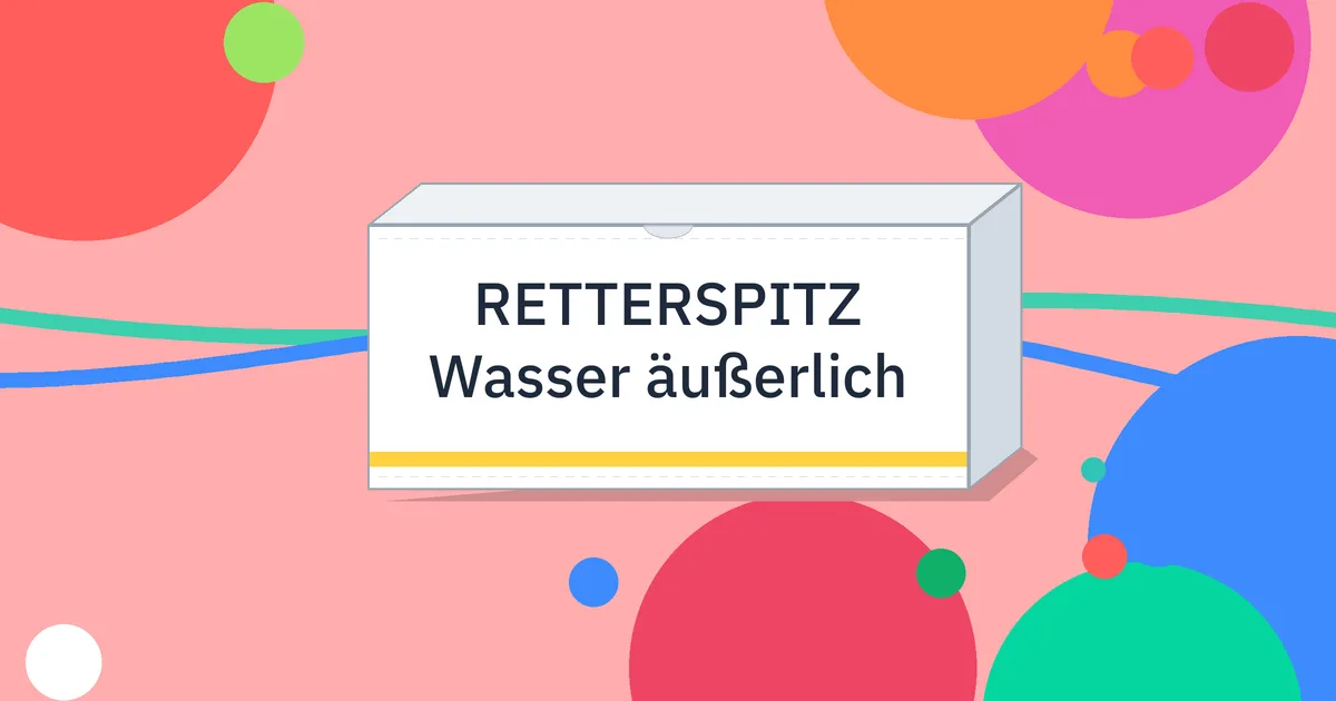 Symbolbild: Packung mit der Aufschrift RETTERSPITZ Wasser äußerlich (PZN 00867667) – Verfügbarkeit und Bezug in Apotheken in Frankfurt am Main