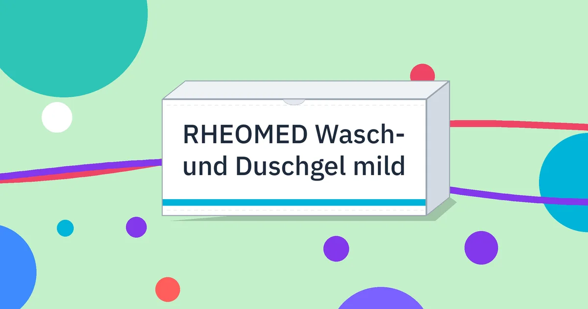 Symbolbild: Packung mit der Aufschrift RHEOMED Wasch-und Duschgel mild (PZN 01030285) – Verfügbarkeit und Bezug in Apotheken in Frankfurt am Main