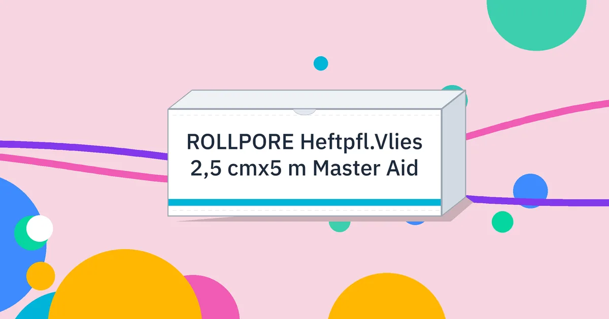 Symbolbild: Packung mit der Aufschrift ROLLPORE Heftpfl.Vlies 2,5 cmx5 m Master Aid (PZN 20128794) – Verfügbarkeit und Bezug in Apotheken in Frankfurt am Main