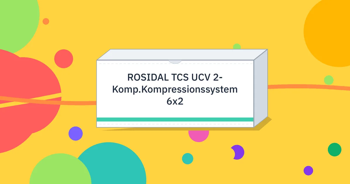 Symbolbild: Packung mit der Aufschrift ROSIDAL TCS UCV 2-Komp.Kompressionssystem 6x2 (PZN 19895241) – Verfügbarkeit und Bezug in Apotheken in Frankfurt am Main