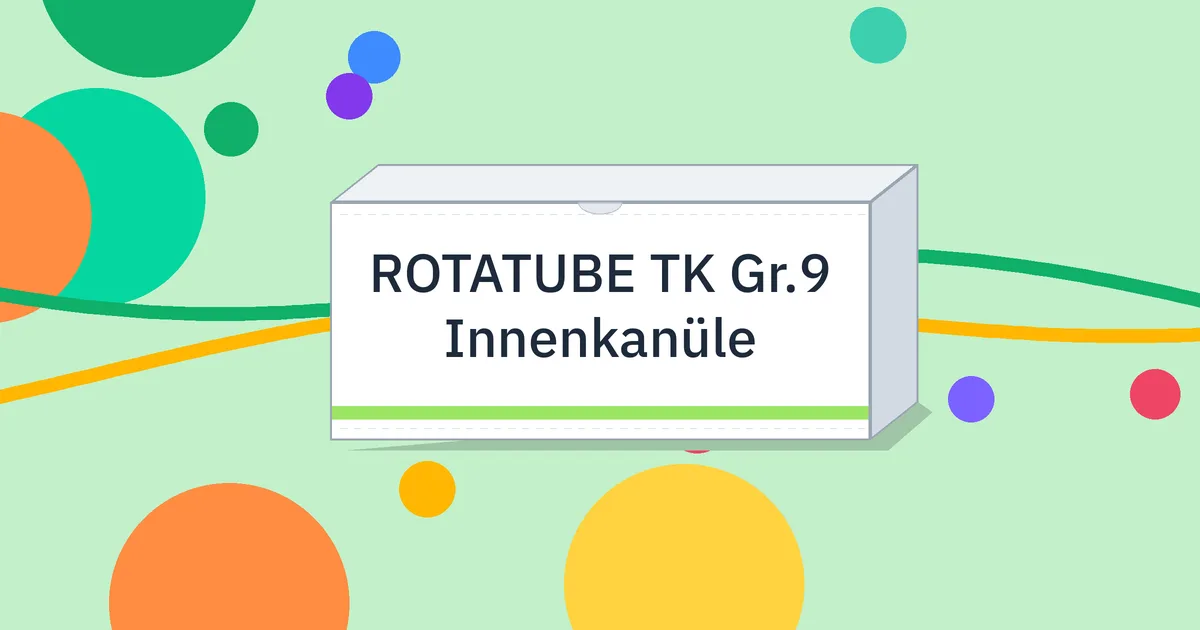 Symbolbild: Packung mit der Aufschrift ROTATUBE TK Gr.9 Innenkanüle (PZN 20925332) – Verfügbarkeit und Bezug in Apotheken in Frankfurt am Main