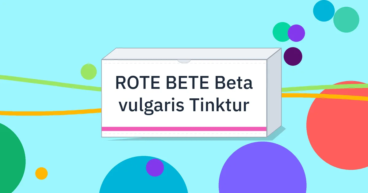 Symbolbild: Packung mit der Aufschrift ROTE BETE Beta vulgaris Tinktur (PZN 18249869) – Verfügbarkeit und Bezug in Apotheken in Frankfurt am Main