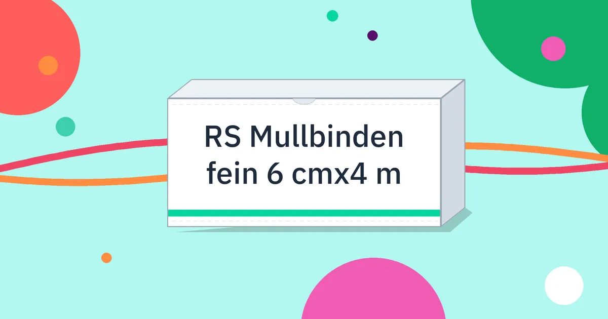 Symbolbild: Packung mit der Aufschrift RS Mullbinden fein 6 cmx4 m (PZN 02954436) – Verfügbarkeit und Bezug in Apotheken in Frankfurt am Main