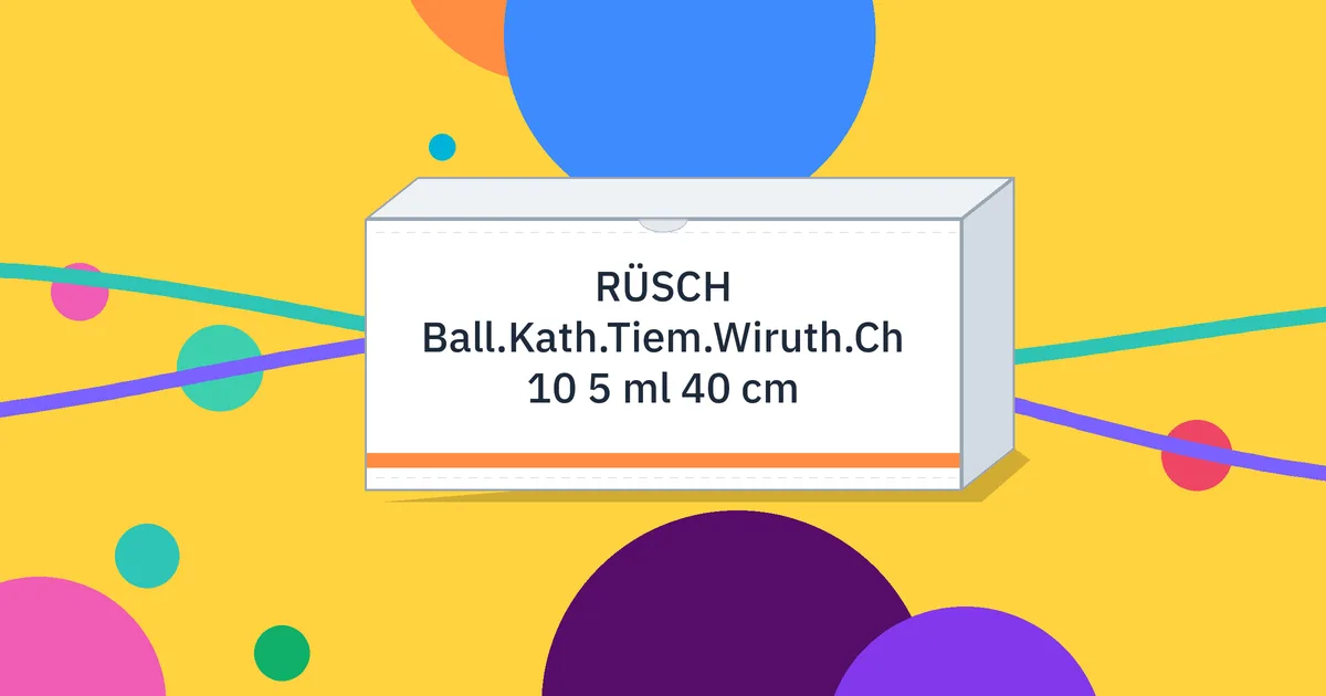 Symbolbild: Packung mit der Aufschrift RÜSCH Ball.Kath.Tiem.Wiruth.Ch 10 5 ml 40 cm (PZN 06187241) – Verfügbarkeit und Bezug in Apotheken in Frankfurt am Main