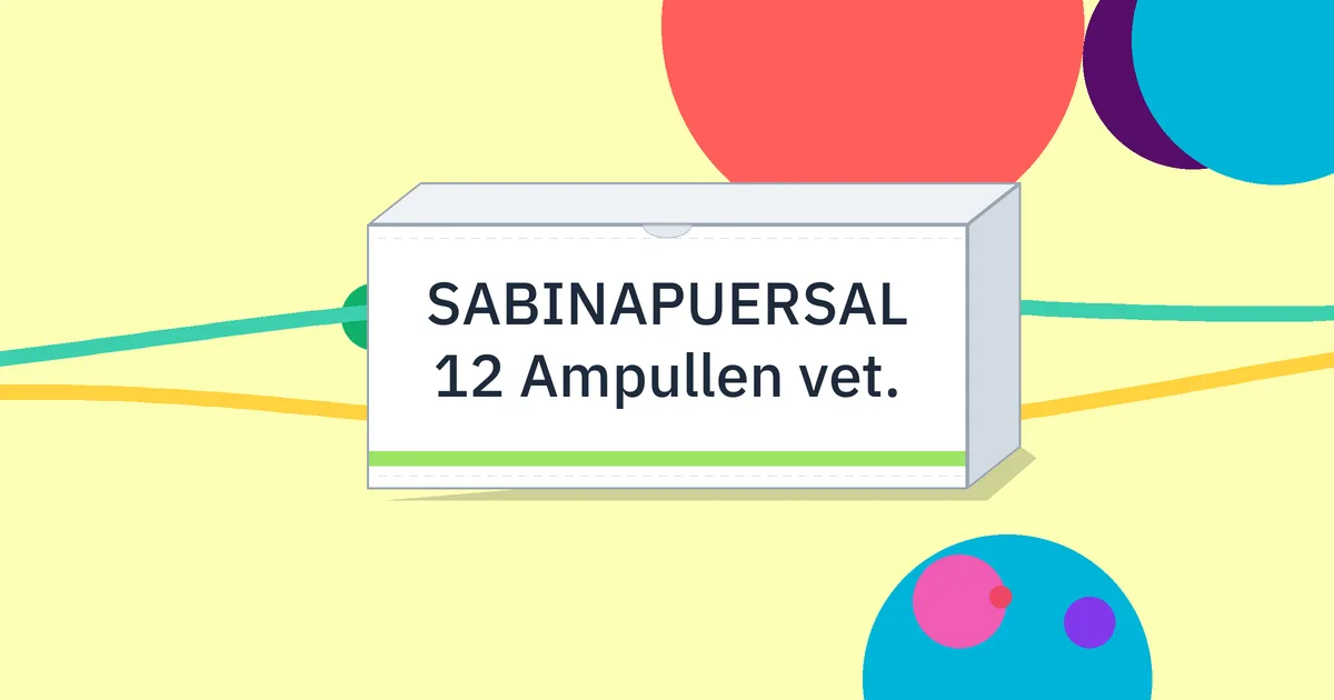 Symbolbild: Packung mit der Aufschrift SABINAPUERSAL 12 Ampullen vet. (PZN 00792478) – Verfügbarkeit und Bezug in Apotheken in Frankfurt am Main