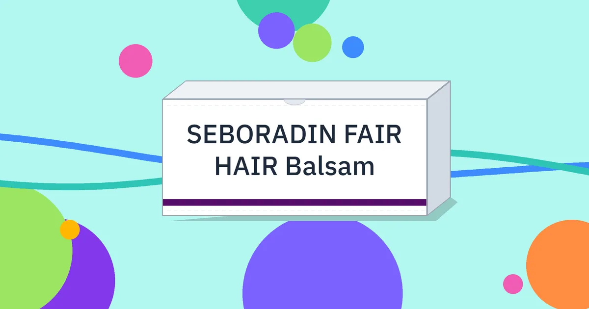 Symbolbild: Packung mit der Aufschrift SEBORADIN FAIR HAIR Balsam (PZN 18402845) – Verfügbarkeit und Bezug in Apotheken in Frankfurt am Main