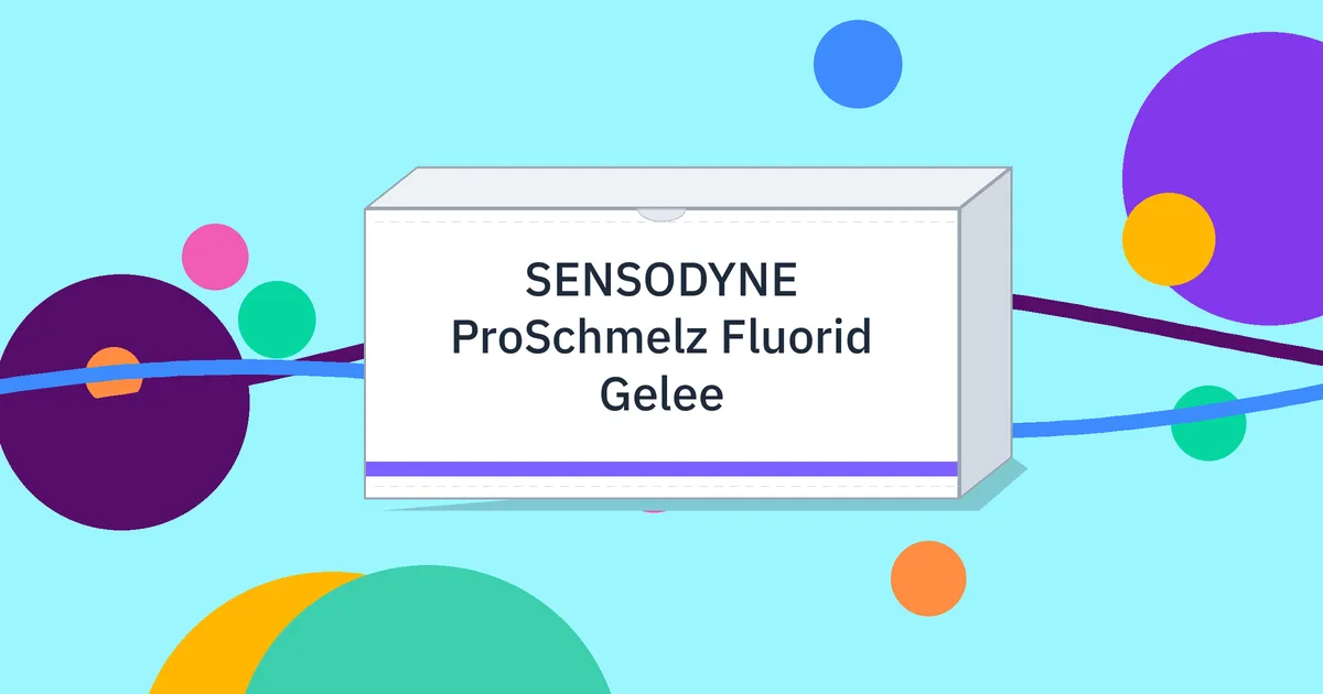 Symbolbild: Packung mit der Aufschrift SENSODYNE ProSchmelz Fluorid Gelee (PZN 04978613) – Verfügbarkeit und Bezug in Apotheken in Frankfurt am Main