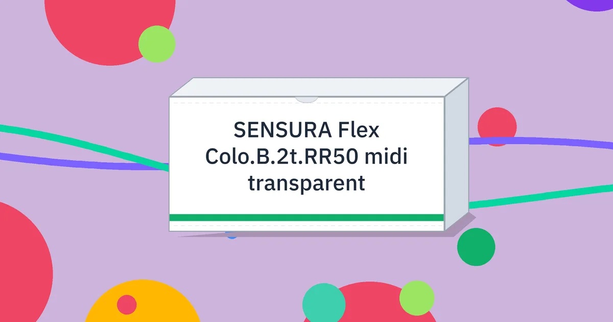 Symbolbild: Packung mit der Aufschrift SENSURA Flex Colo.B.2t.RR50 midi transparent (PZN 03067068) – Verfügbarkeit und Bezug in Apotheken in Frankfurt am Main