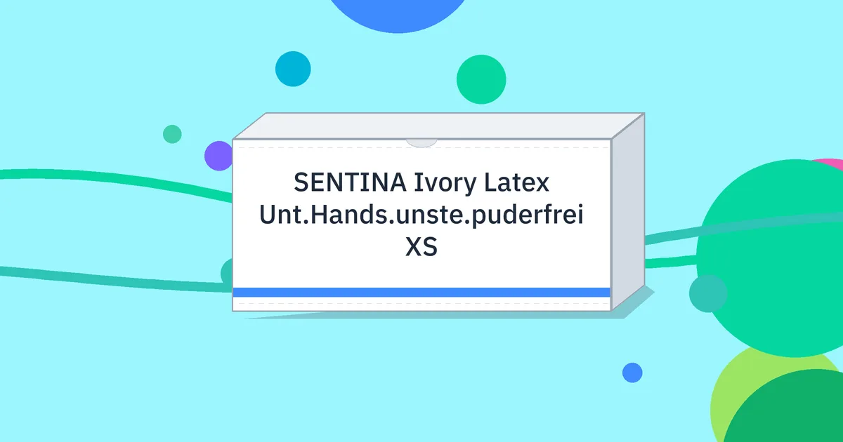 Symbolbild: Packung mit der Aufschrift SENTINA Ivory Latex Unt.Hands.unste.puderfrei XS (PZN 19919734) – Verfügbarkeit und Bezug in Apotheken in Frankfurt am Main