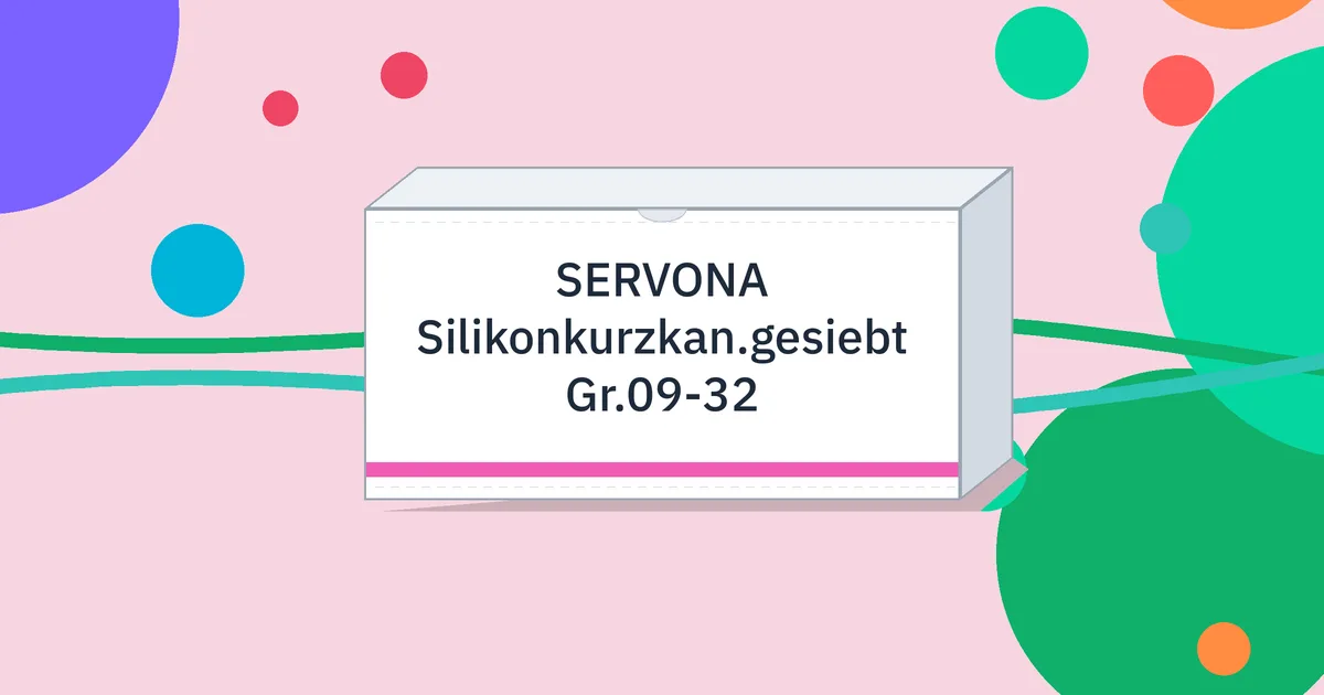 Symbolbild: Packung mit der Aufschrift SERVONA Silikonkurzkan.gesiebt Gr.09-32 (PZN 04054180) – Verfügbarkeit und Bezug in Apotheken in Frankfurt am Main