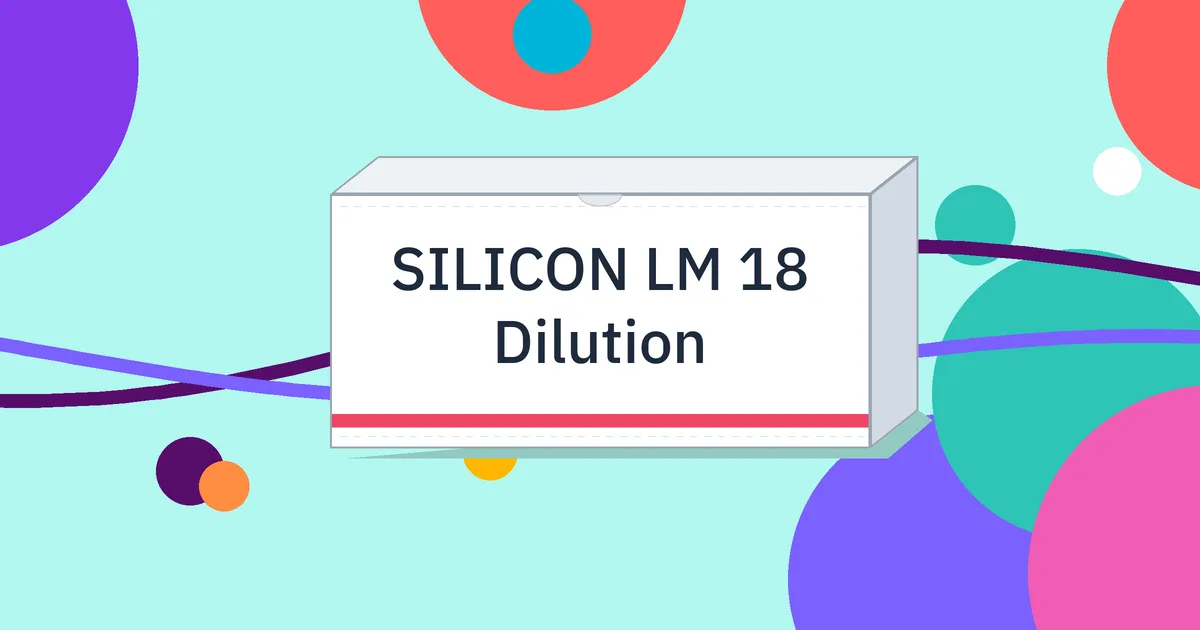 Symbolbild: Packung mit der Aufschrift SILICON LM 18 Dilution (PZN 13678270) – Verfügbarkeit und Bezug in Apotheken in Frankfurt am Main