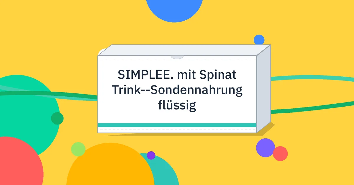 Symbolbild: Packung mit der Aufschrift SIMPLEE. mit Spinat Trink--Sondennahrung flüssig (PZN 19896559) – Verfügbarkeit und Bezug in Apotheken in Frankfurt am Main