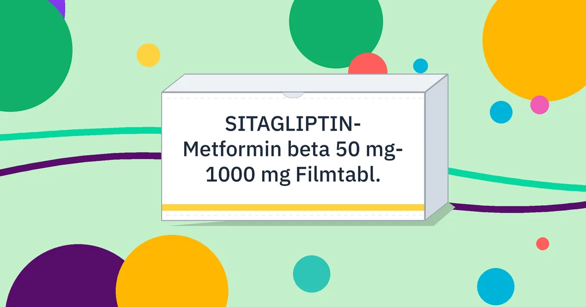 Symbolbild: Packung mit der Aufschrift SITAGLIPTIN-Metformin beta 50 mg-1000 mg Filmtabl. (PZN 17623320) – Verfügbarkeit und Bezug in Apotheken in Frankfurt am Main
