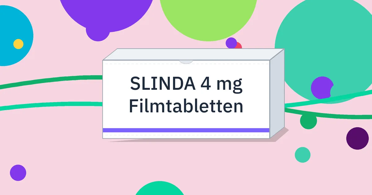 Symbolbild: Packung mit der Aufschrift SLINDA 4 mg Filmtabletten (PZN 19553434) – Verfügbarkeit und Bezug in Apotheken in Frankfurt am Main