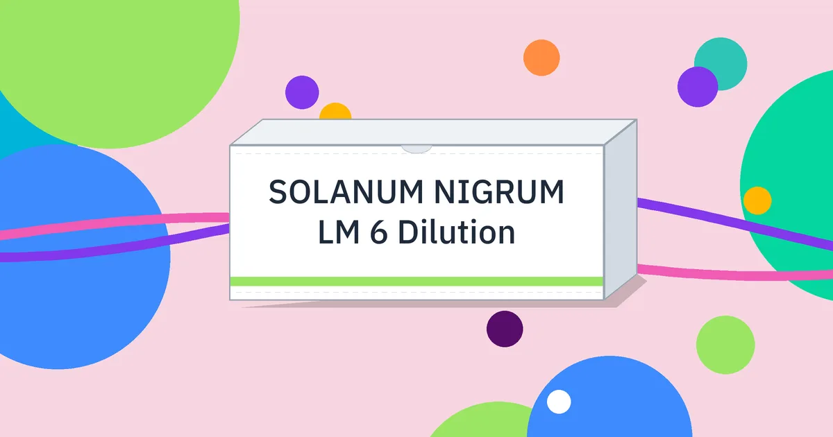 Symbolbild: Packung mit der Aufschrift SOLANUM NIGRUM LM 6 Dilution (PZN 13192780) – Verfügbarkeit und Bezug in Apotheken in Frankfurt am Main