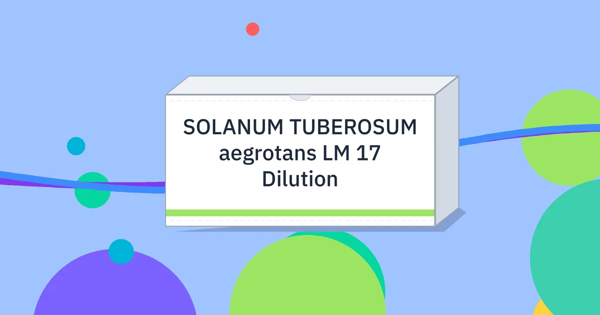 Symbolbild: Packung mit der Aufschrift SOLANUM TUBEROSUM aegrotans LM 17 Dilution (PZN 13193851) – Verfügbarkeit und Bezug in Apotheken in Frankfurt am Main
