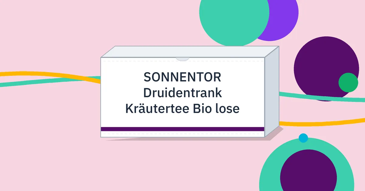 Symbolbild: Packung mit der Aufschrift SONNENTOR Druidentrank Kräutertee Bio lose (PZN 18903636) – Verfügbarkeit und Bezug in Apotheken in Frankfurt am Main