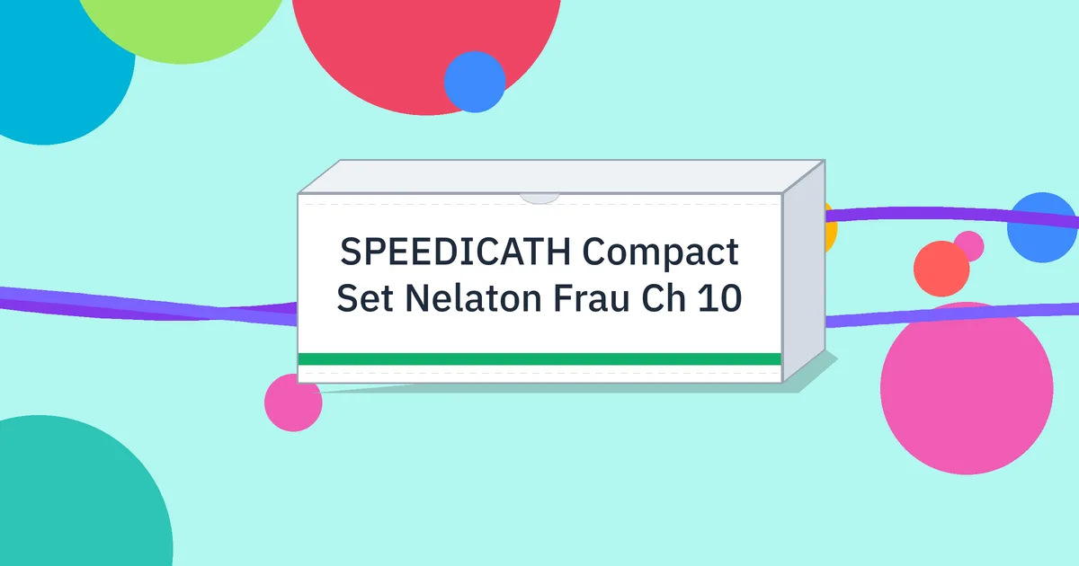 Symbolbild: Packung mit der Aufschrift SPEEDICATH Compact Set Nelaton Frau Ch 10 (PZN 10358808) – Verfügbarkeit und Bezug in Apotheken in Frankfurt am Main