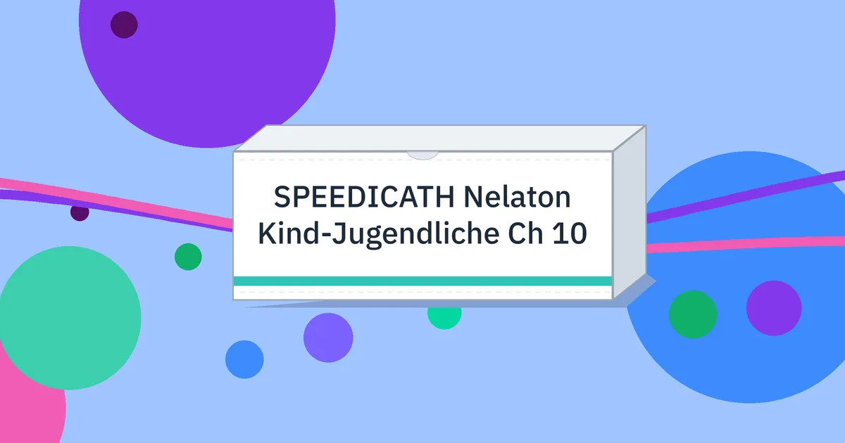 Symbolbild: Packung mit der Aufschrift SPEEDICATH Nelaton Kind-Jugendliche Ch 10 (PZN 12906875) – Verfügbarkeit und Bezug in Apotheken in Frankfurt am Main