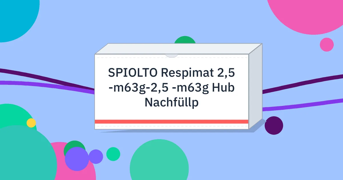 Symbolbild: Packung mit der Aufschrift SPIOLTO Respimat 2,5 -m63g-2,5 -m63g Hub Nachfüllp (PZN 16938323) – Verfügbarkeit und Bezug in Apotheken in Frankfurt am Main