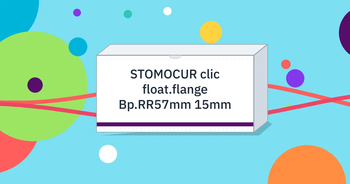Symbolbild: Packung mit der Aufschrift STOMOCUR clic float.flange Bp.RR57mm 15mm (PZN 03030378) – Verfügbarkeit und Bezug in Apotheken in Frankfurt am Main