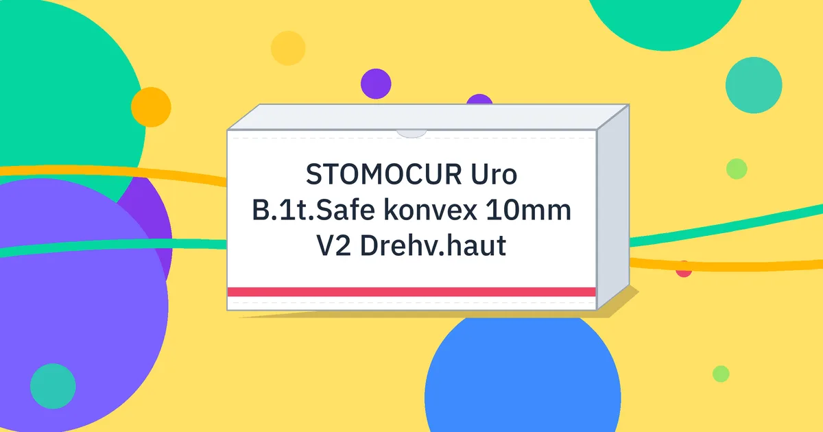 Symbolbild: Packung mit der Aufschrift STOMOCUR Uro B.1t.Safe konvex 10mm V2 Drehv.haut (PZN 17552904) – Verfügbarkeit und Bezug in Apotheken in Frankfurt am Main