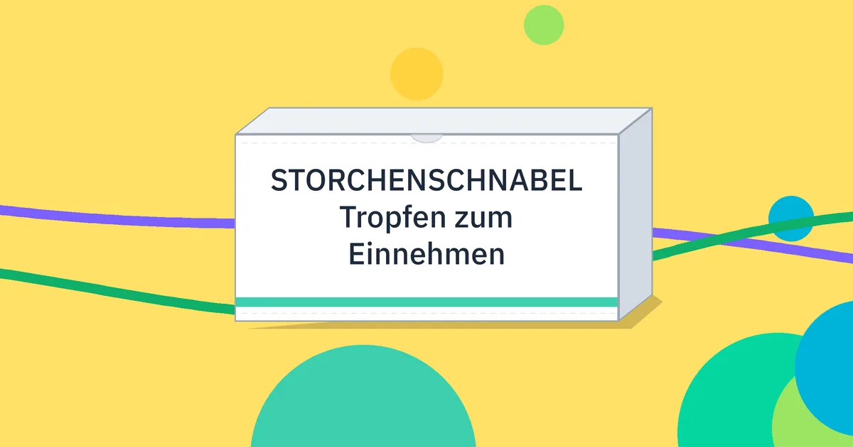 Symbolbild: Packung mit der Aufschrift STORCHENSCHNABEL Tropfen zum Einnehmen (PZN 11867452) – Verfügbarkeit und Bezug in Apotheken in Frankfurt am Main