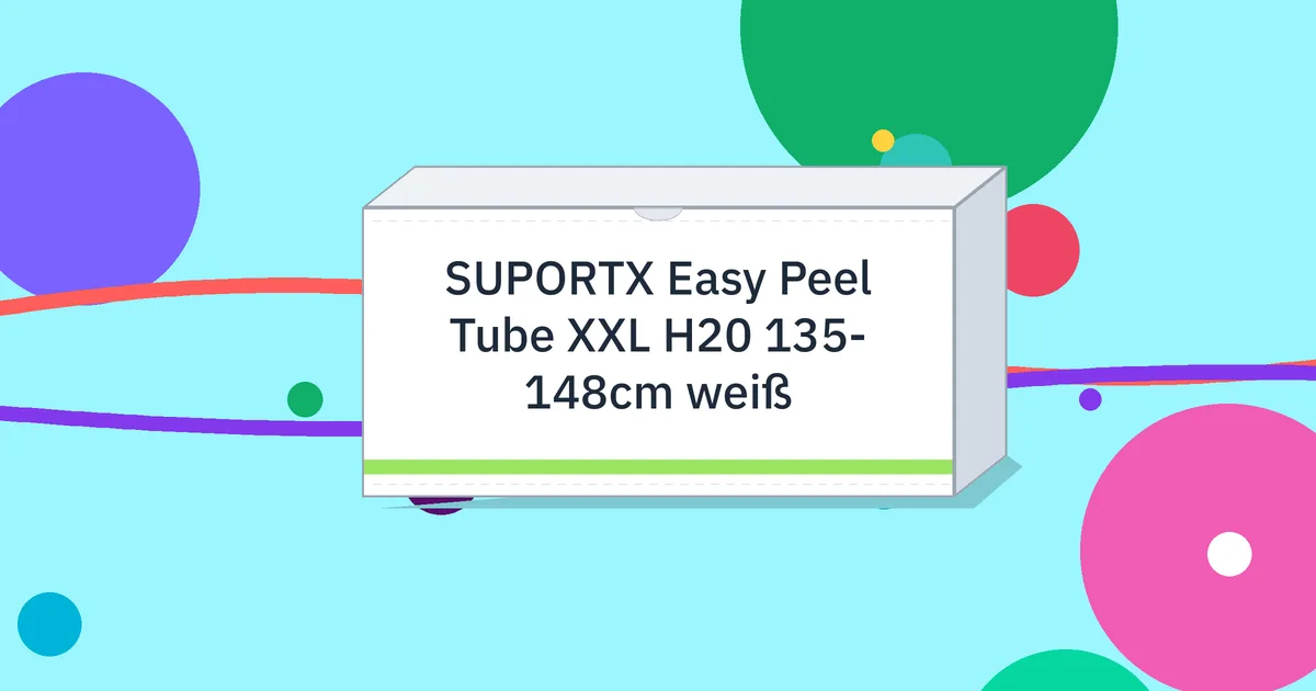 Symbolbild: Packung mit der Aufschrift SUPORTX Easy Peel Tube XXL H20 135-148cm weiß (PZN 09486808) – Verfügbarkeit und Bezug in Apotheken in Frankfurt am Main