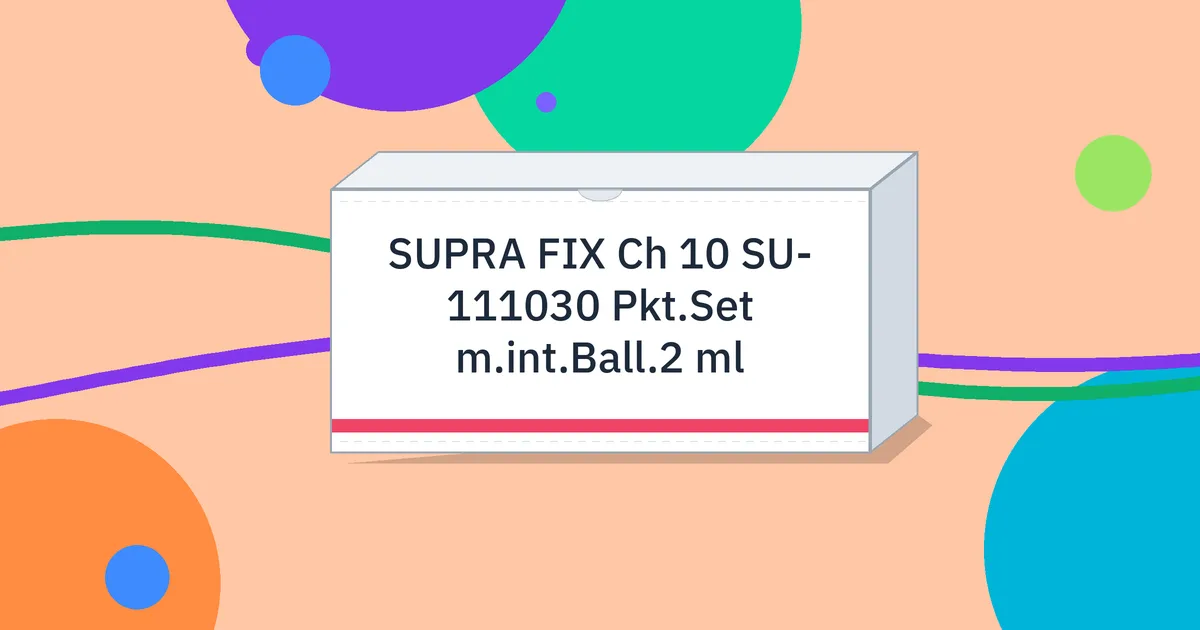 Symbolbild: Packung mit der Aufschrift SUPRA FIX Ch 10 SU-111030 Pkt.Set m.int.Ball.2 ml (PZN 00445050) – Verfügbarkeit und Bezug in Apotheken in Frankfurt am Main