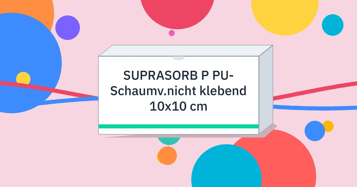 Symbolbild: Packung mit der Aufschrift SUPRASORB P PU-Schaumv.nicht klebend 10x10 cm (PZN 16165269) – Verfügbarkeit und Bezug in Apotheken in Frankfurt am Main