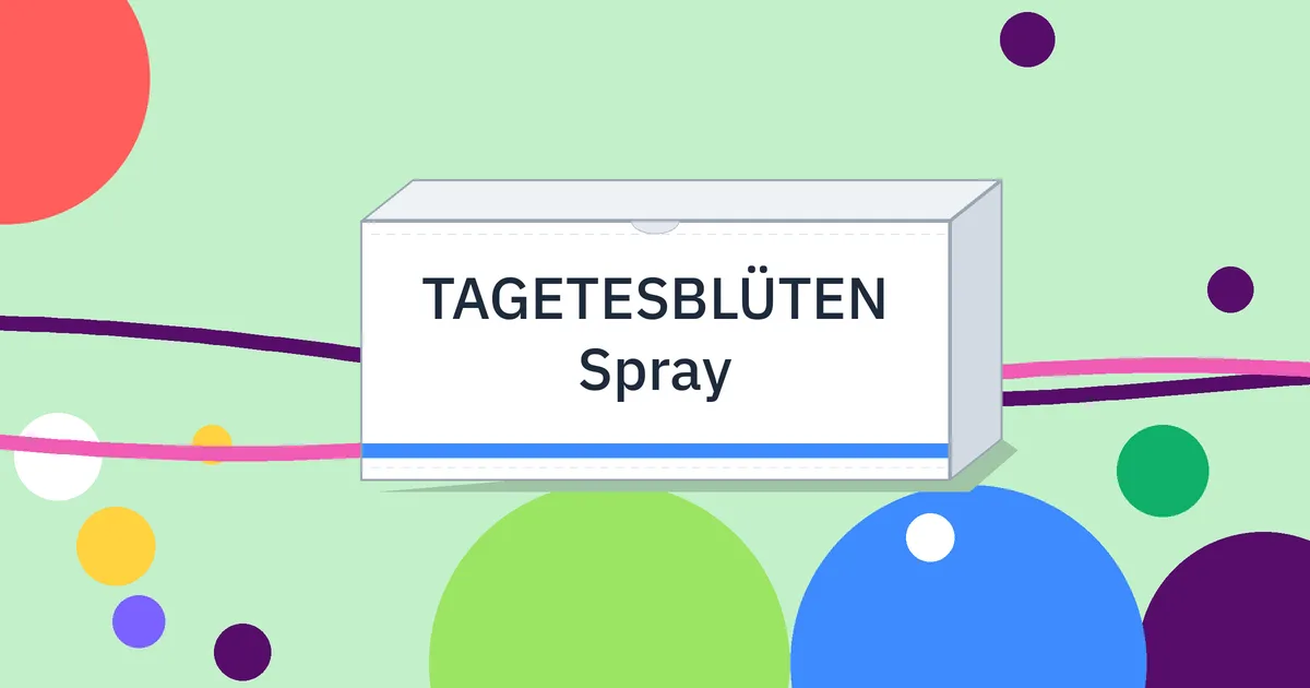 Symbolbild: Packung mit der Aufschrift TAGETESBLÜTEN Spray (PZN 18046451) – Verfügbarkeit und Bezug in Apotheken in Frankfurt am Main