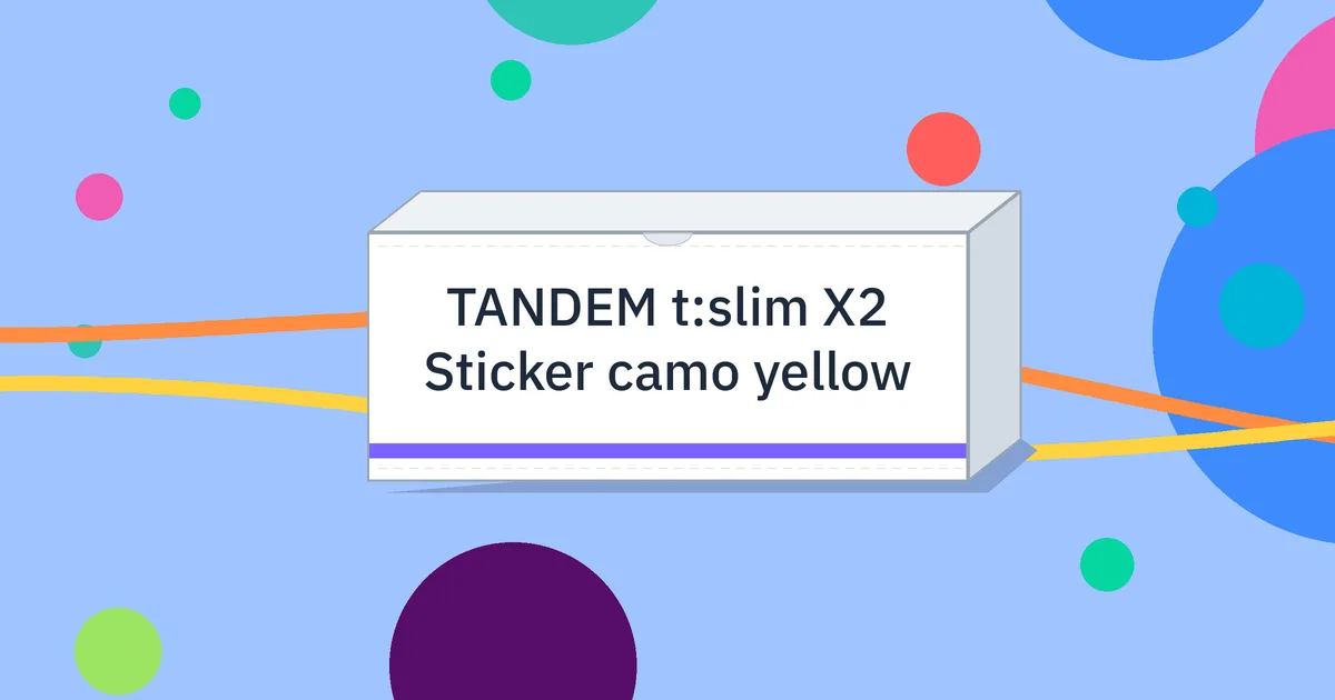 Symbolbild: Packung mit der Aufschrift TANDEM t:slim X2 Sticker camo yellow (PZN 19862715) – Verfügbarkeit und Bezug in Apotheken in Frankfurt am Main