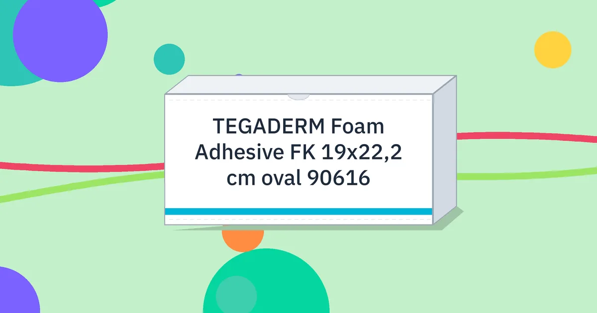 Symbolbild: Packung mit der Aufschrift TEGADERM Foam Adhesive FK 19x22,2 cm oval 90616 (PZN 15193708) – Verfügbarkeit und Bezug in Apotheken in Frankfurt am Main