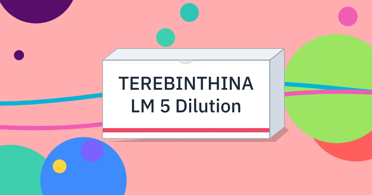 Symbolbild: Packung mit der Aufschrift TEREBINTHINA LM 5 Dilution (PZN 13216523) – Verfügbarkeit und Bezug in Apotheken in Frankfurt am Main