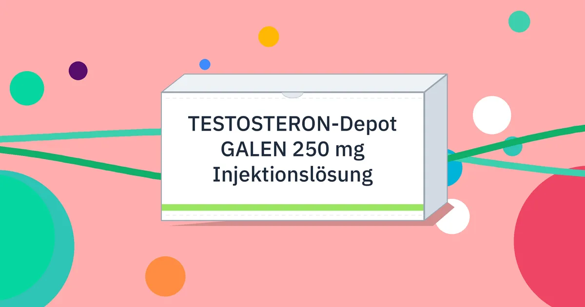 Symbolbild: Packung mit der Aufschrift TESTOSTERON-Depot GALEN 250 mg Injektionslösung (PZN 02486509) – Verfügbarkeit und Bezug in Apotheken in Frankfurt am Main