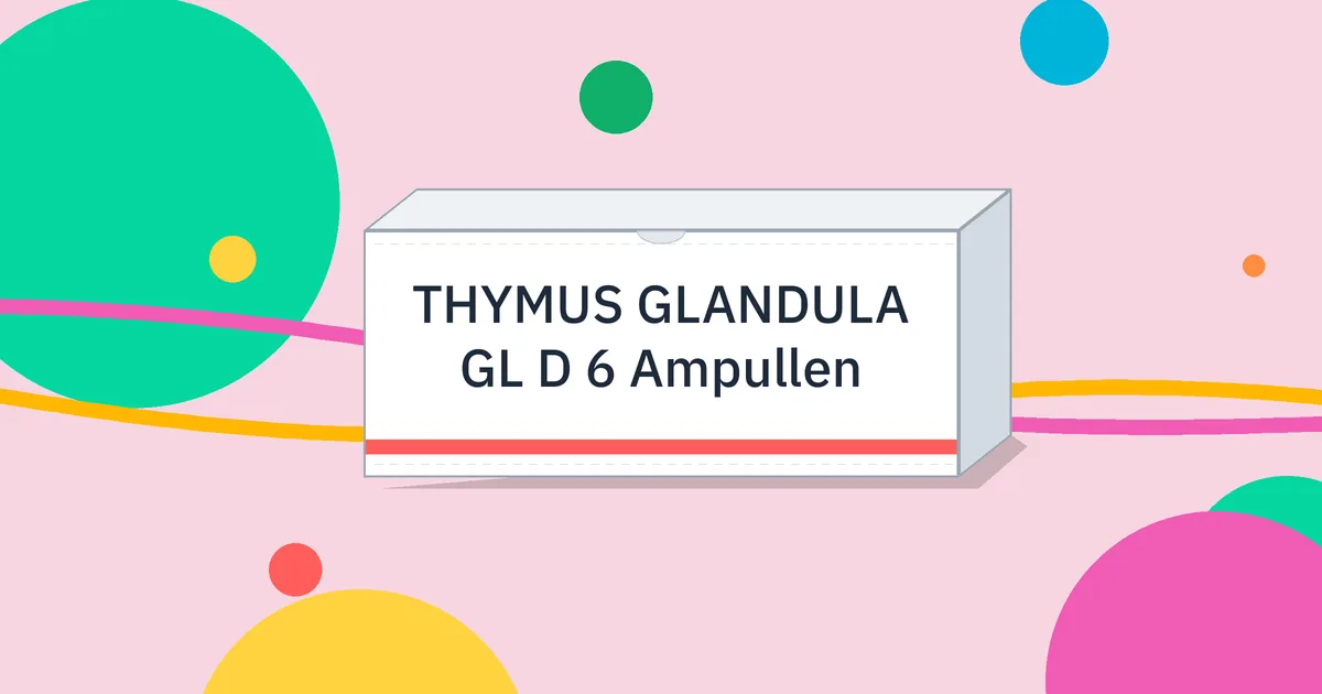 Symbolbild: Packung mit der Aufschrift THYMUS GLANDULA GL D 6 Ampullen (PZN 02829576) – Verfügbarkeit und Bezug in Apotheken in Frankfurt am Main
