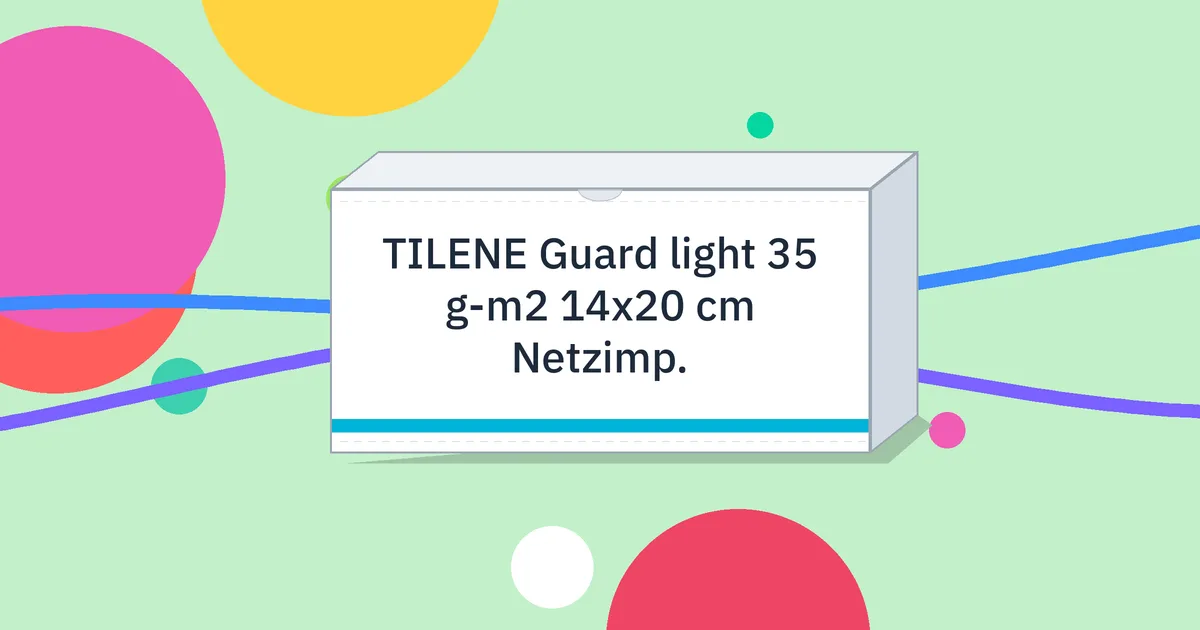 Symbolbild: Packung mit der Aufschrift TILENE Guard light 35 g-m2 14x20 cm Netzimp. (PZN 18158078) – Verfügbarkeit und Bezug in Apotheken in Frankfurt am Main