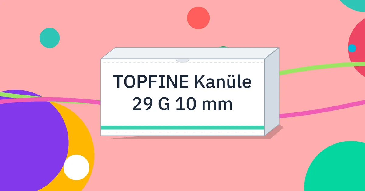 Symbolbild: Packung mit der Aufschrift TOPFINE Kanüle 29 G 10 mm (PZN 13355696) – Verfügbarkeit und Bezug in Apotheken in Frankfurt am Main