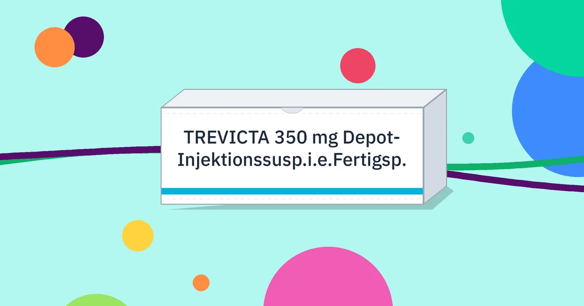 Symbolbild: Packung mit der Aufschrift TREVICTA 350 mg Depot-Injektionssusp.i.e.Fertigsp. (PZN 16219031) – Verfügbarkeit und Bezug in Apotheken in Frankfurt am Main