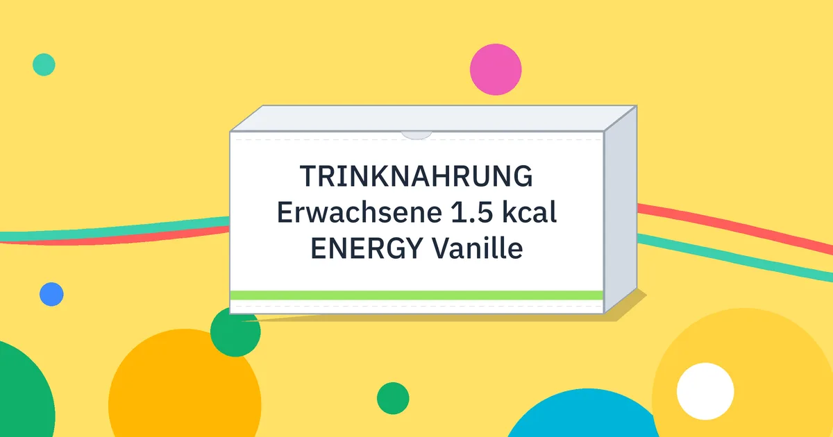 Symbolbild: Packung mit der Aufschrift TRINKNAHRUNG Erwachsene 1.5 kcal ENERGY Vanille (PZN 16917143) – Verfügbarkeit und Bezug in Apotheken in Frankfurt am Main