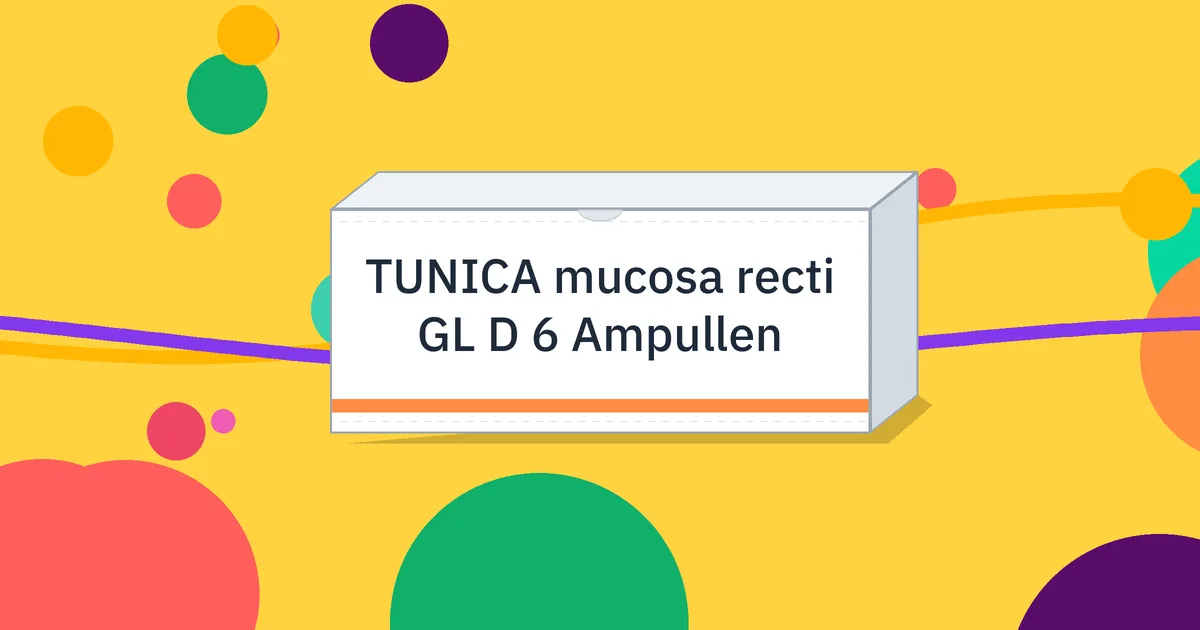 Symbolbild: Packung mit der Aufschrift TUNICA mucosa recti GL D 6 Ampullen (PZN 03787868) – Verfügbarkeit und Bezug in Apotheken in Frankfurt am Main