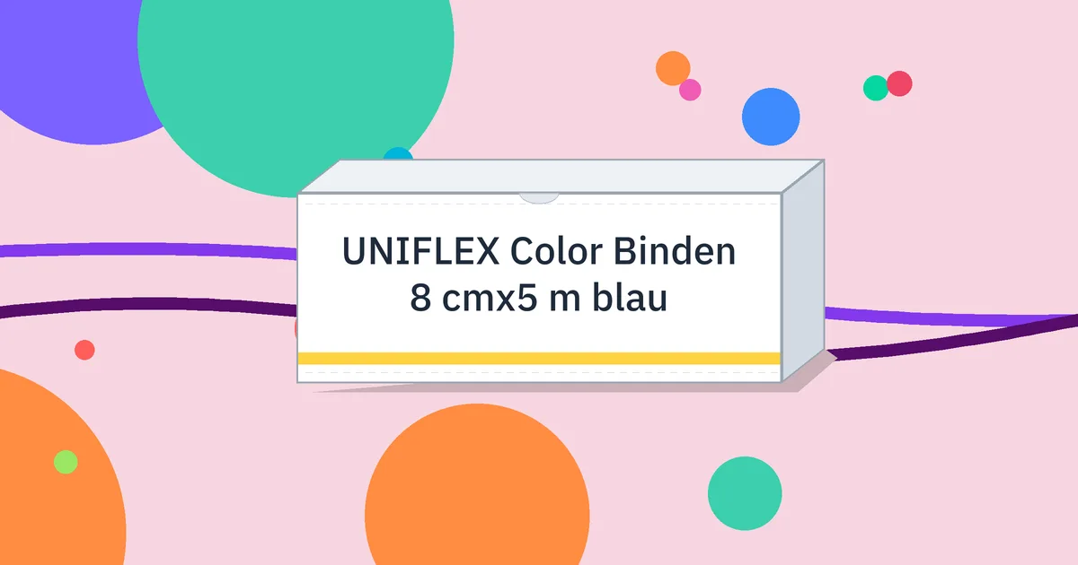 Symbolbild: Packung mit der Aufschrift UNIFLEX Color Binden 8 cmx5 m blau (PZN 13870932) – Verfügbarkeit und Bezug in Apotheken in Frankfurt am Main