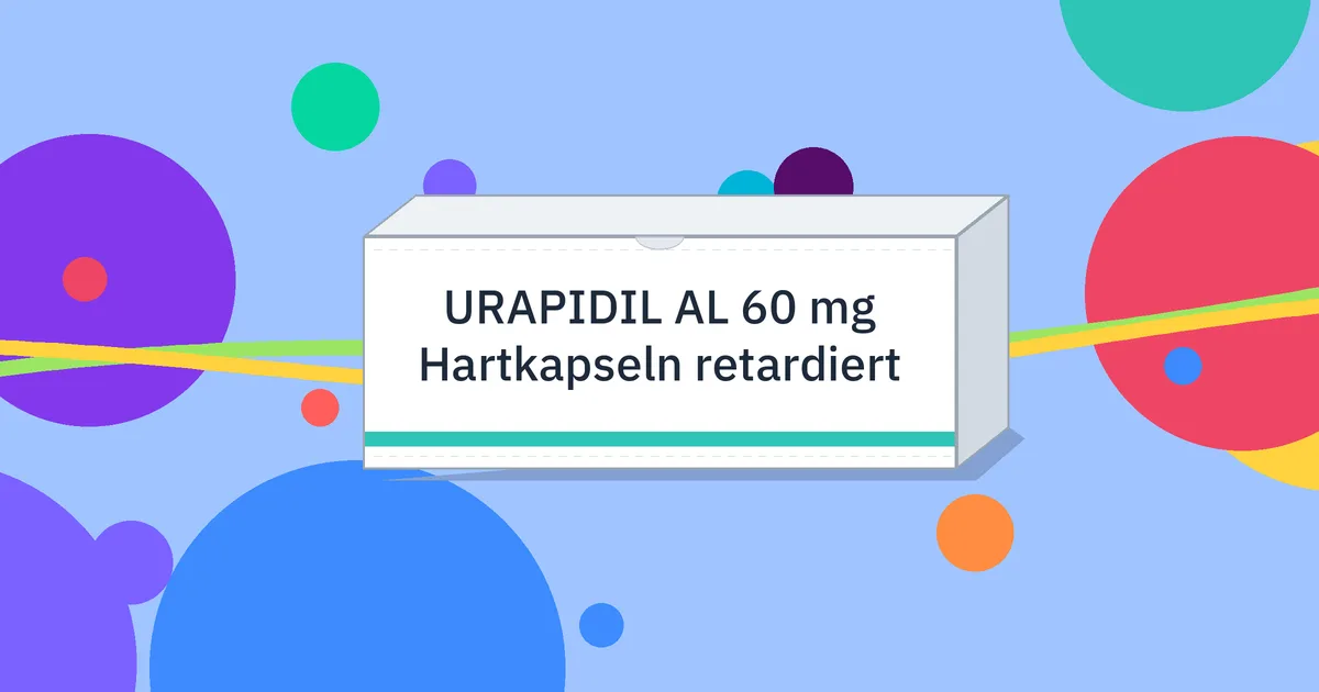 Symbolbild: Packung mit der Aufschrift URAPIDIL AL 60 mg Hartkapseln retardiert (PZN 14214354) – Verfügbarkeit und Bezug in Apotheken in Frankfurt am Main