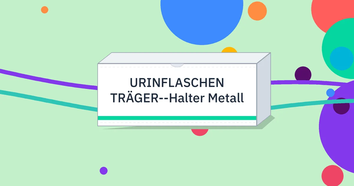 Symbolbild: Packung mit der Aufschrift URINFLASCHEN TRÄGER--Halter Metall (PZN 11023748) – Verfügbarkeit und Bezug in Apotheken in Frankfurt am Main