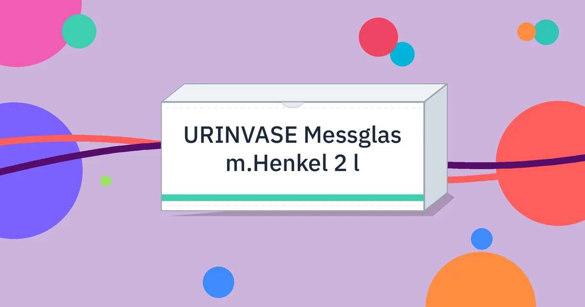 Symbolbild: Packung mit der Aufschrift URINVASE Messglas m.Henkel 2 l (PZN 01739865) – Verfügbarkeit und Bezug in Apotheken in Frankfurt am Main