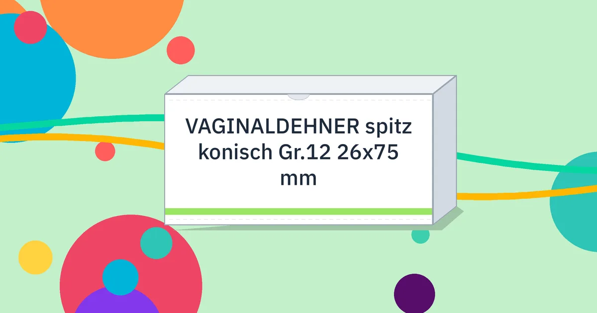 Symbolbild: Packung mit der Aufschrift VAGINALDEHNER spitz konisch Gr.12 26x75 mm (PZN 07322787) – Verfügbarkeit und Bezug in Apotheken in Frankfurt am Main