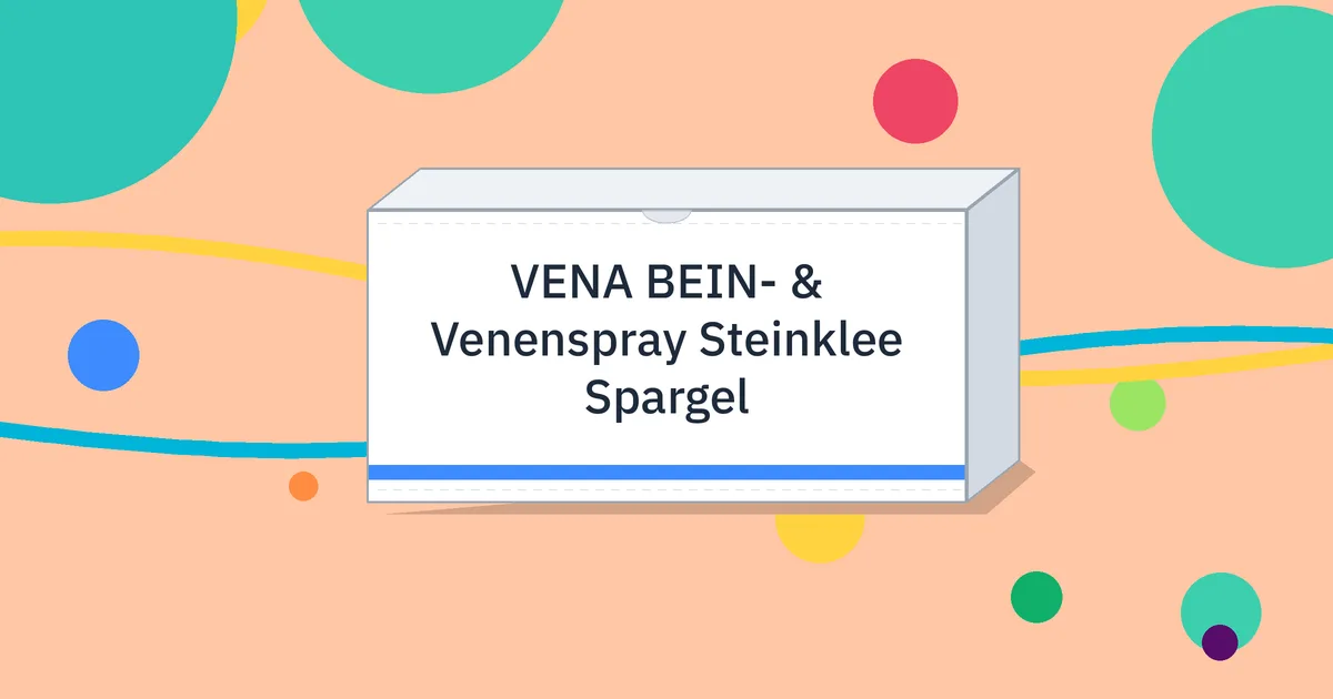 Symbolbild: Packung mit der Aufschrift VENA BEIN- & Venenspray Steinklee Spargel (PZN 17544253) – Verfügbarkeit und Bezug in Apotheken in Frankfurt am Main