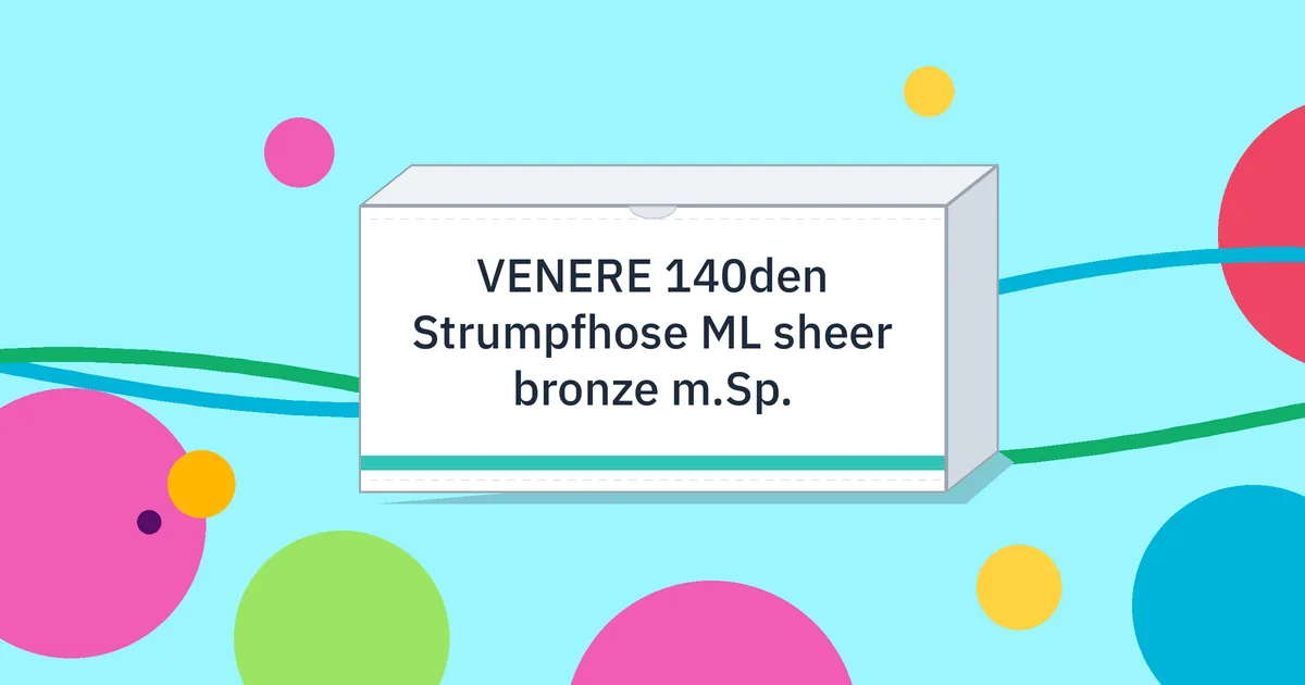 Symbolbild: Packung mit der Aufschrift VENERE 140den Strumpfhose ML sheer bronze m.Sp. (PZN 16171560) – Verfügbarkeit und Bezug in Apotheken in Frankfurt am Main