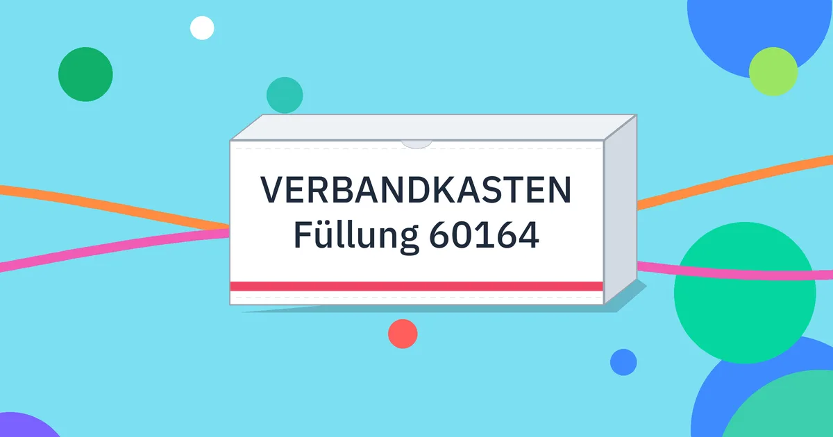 Symbolbild: Packung mit der Aufschrift VERBANDKASTEN Füllung 60164 (PZN 04866216) – Verfügbarkeit und Bezug in Apotheken in Frankfurt am Main