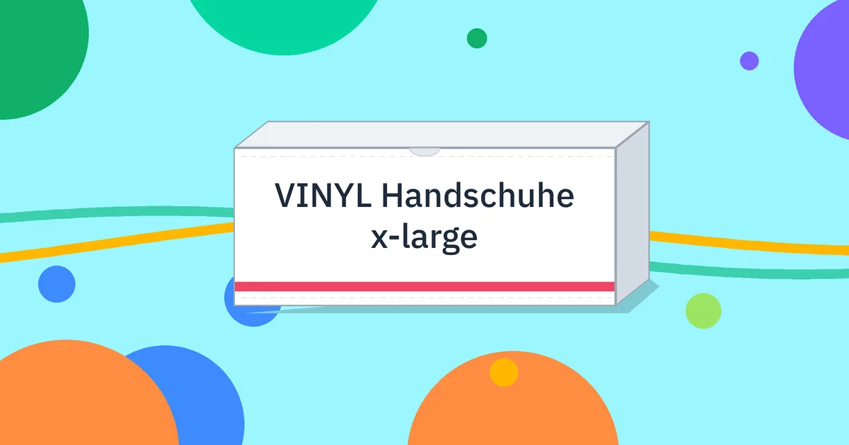 Symbolbild: Packung mit der Aufschrift VINYL Handschuhe x-large (PZN 01413017) – Verfügbarkeit und Bezug in Apotheken in Frankfurt am Main